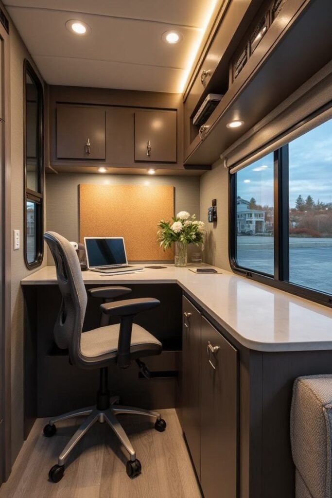 15+ RV Office Setups That Will Skyrocket Your Productivity While Traveling