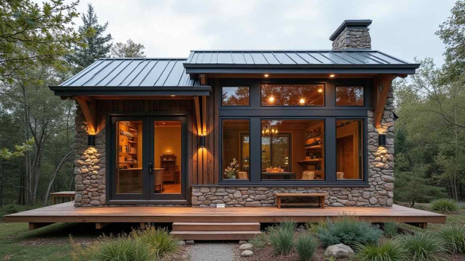 16 Clever Tiny Homes with Full-Height Windows That Create Illusions of ...